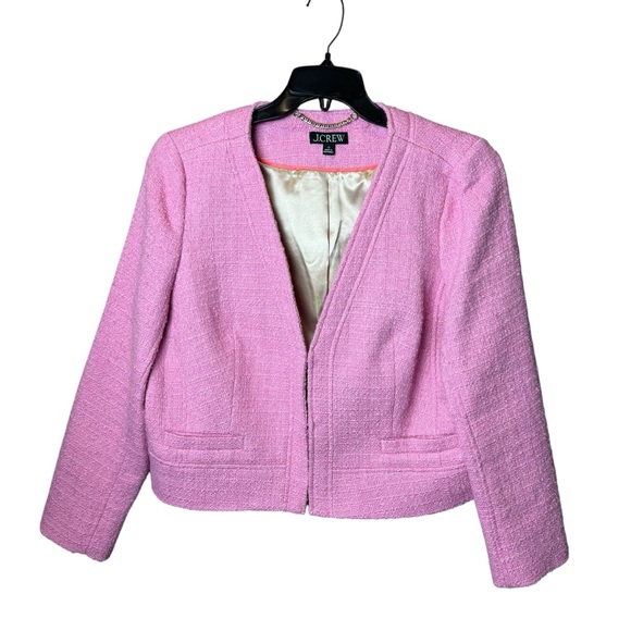 J. Crew | Jackets & Coats | J Crew Collarless Lady Jacket In Maritime ...
